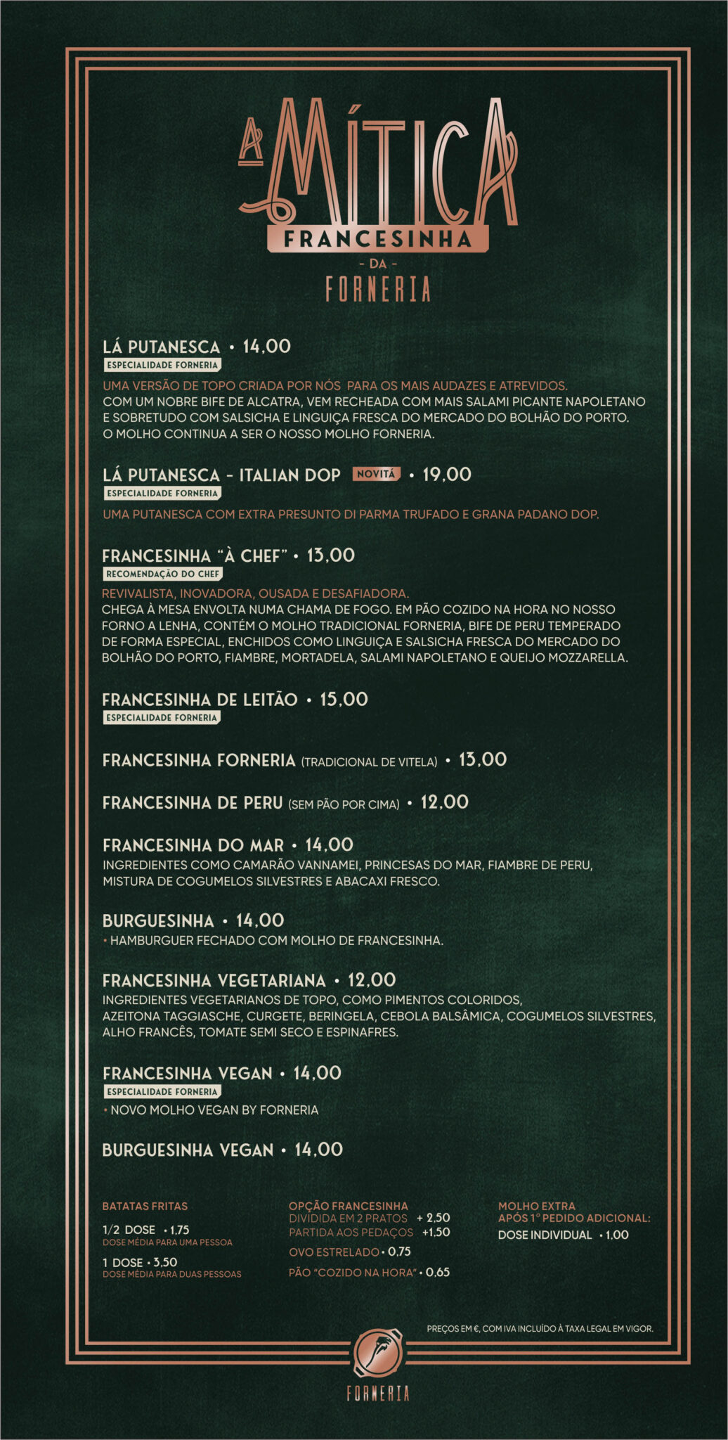 Menu Forneria - Almanaque de Sabores | Forneria Vila Real