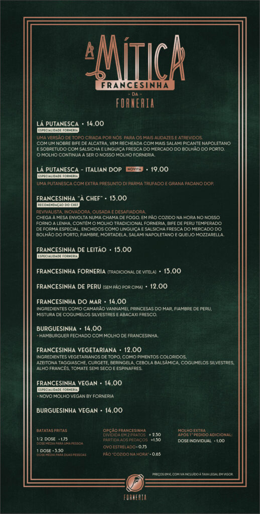 Menu Forneria - Almanaque de Sabores | Forneria Vila Real